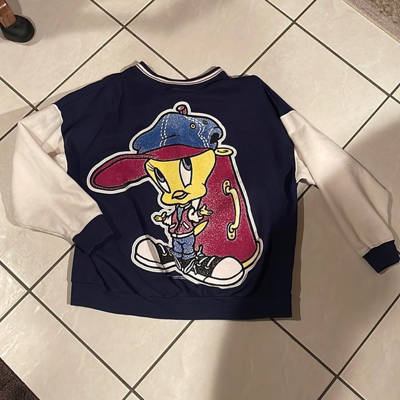 Warner Bros. | Tops | Vintage 9s Whiteblue Looney Tunes Tweety Bird ...